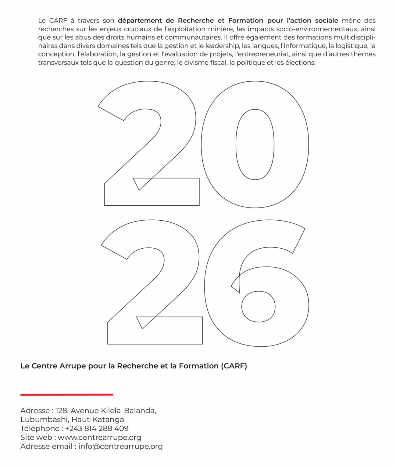 CARF Training Programme – Year 2026